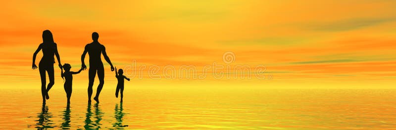 Happy Family Header Background Clouds Stock Image - Image of husband ...