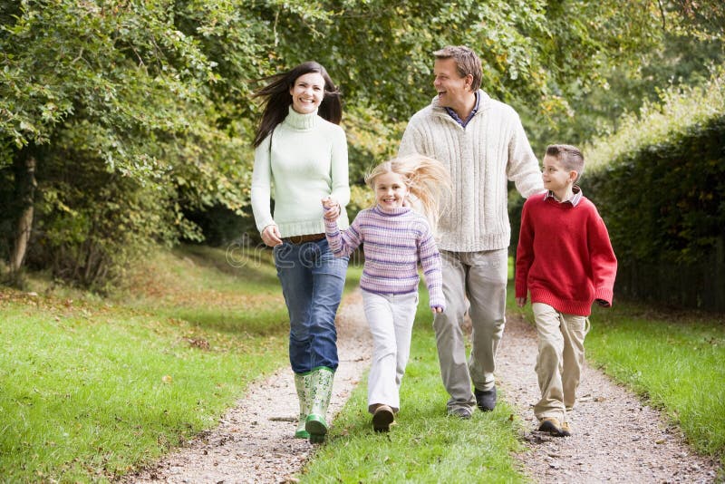 Family Having Fun in Countryside Stock Image - Image of mother, walk ...