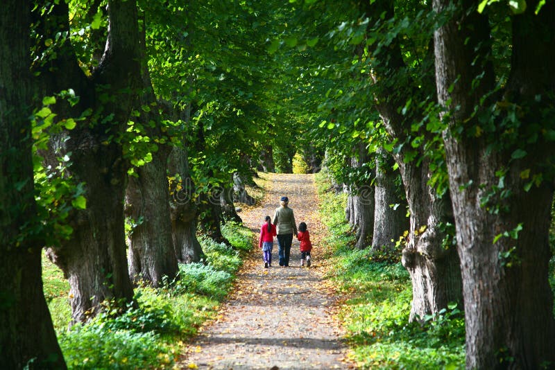 Family walk stock image. Image of path, tree, colorful - 30701143