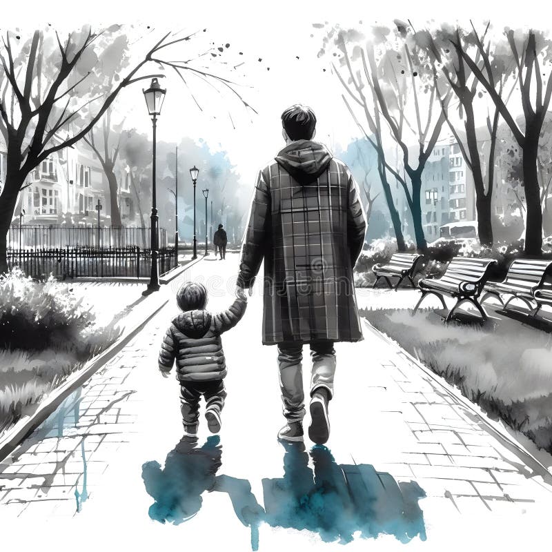 Walk in the park stock illustration. Illustration of painting - 363840239