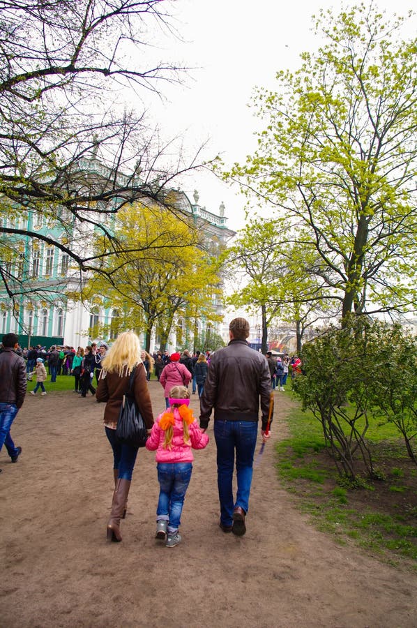Family on a Walk in Park in Spring Editorial Photography - Image of ...