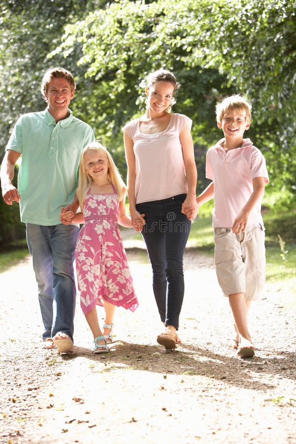 Family Walking in Countryside Together Stock Photo - Image of people ...