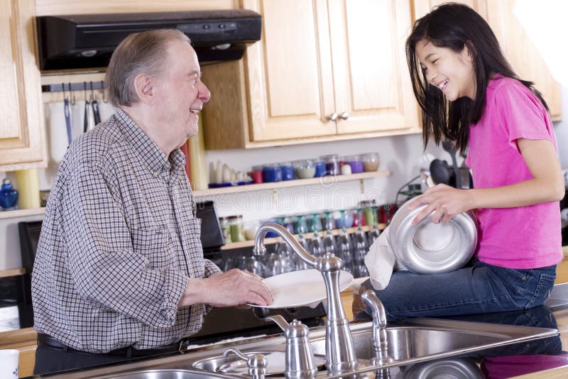 Family washing dishes stock photo. Image of beautiful - 13132484