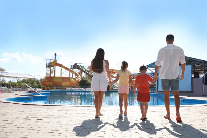 Family at Water Park. Summer Vacation Stock Photo - Image of beach ...