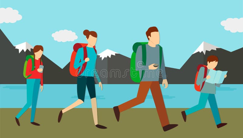 Family Weekend Outdoors. Vector Stock Vector - Illustration of daughter ...