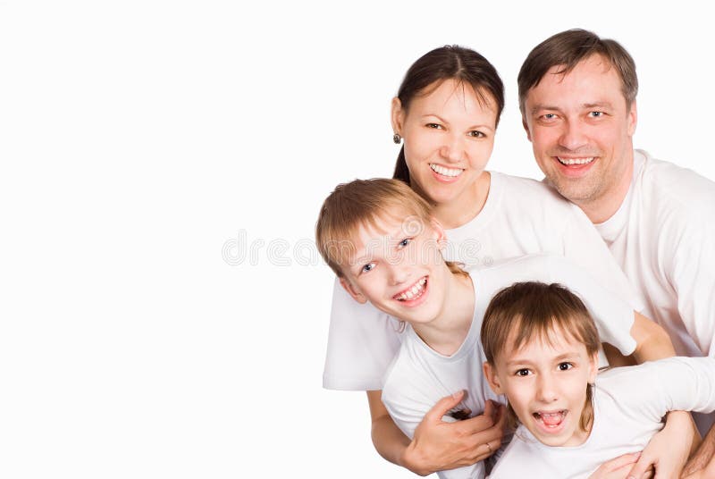 Family in white stock image. Image of activity, four - 20699419