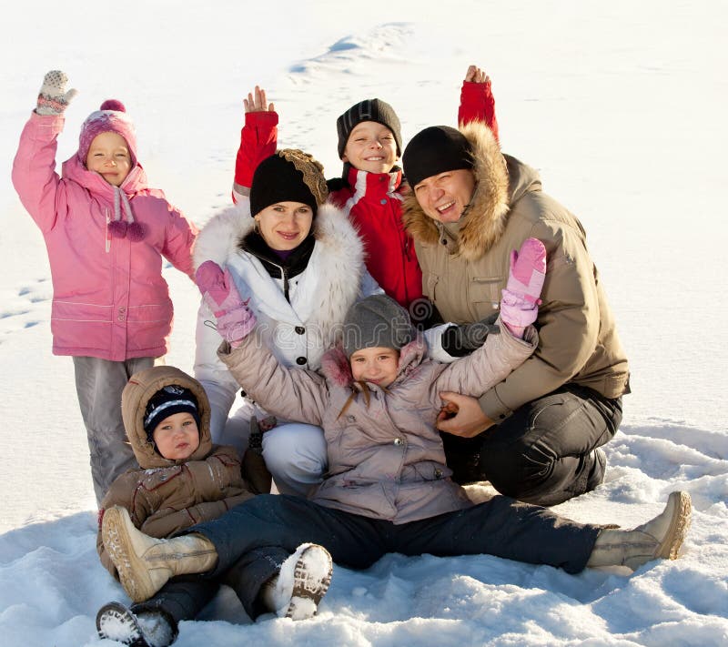 Winter Family stock image. Image of couple, childhood - 17655995