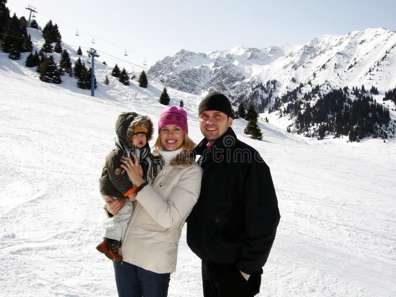 Family on winter rest. stock photo. Image of kinds, health - 6209248