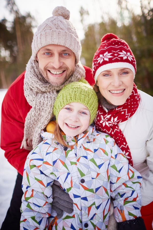 Family in winter-wear stock image. Image of weekend, smiling - 64062905