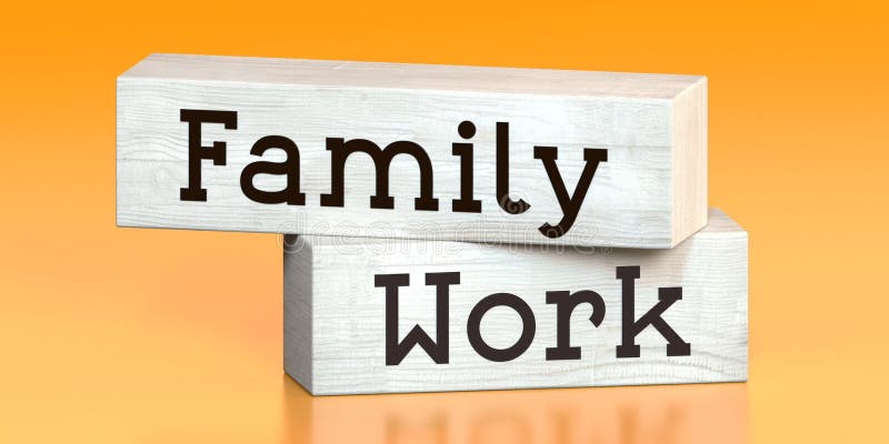 Family, Work - Words on Wooden Blocks Stock Illustration - Illustration ...
