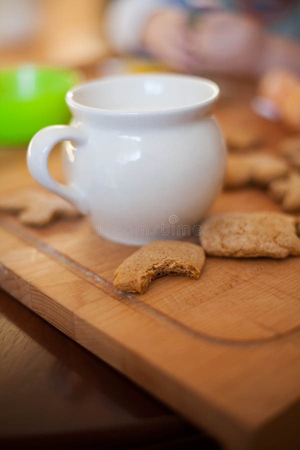 Family Working on Gingerbread Stock Image - Image of cooking, baking ...