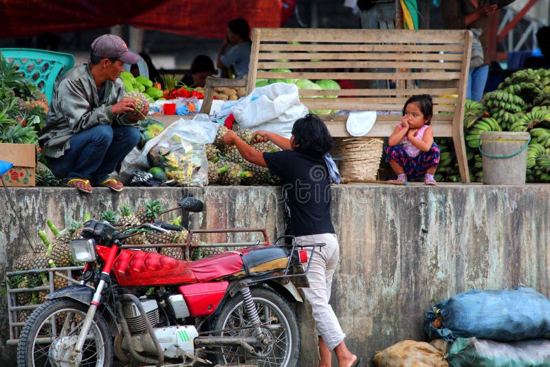 Family Working on the Local Market Editorial Photography - Image of ...