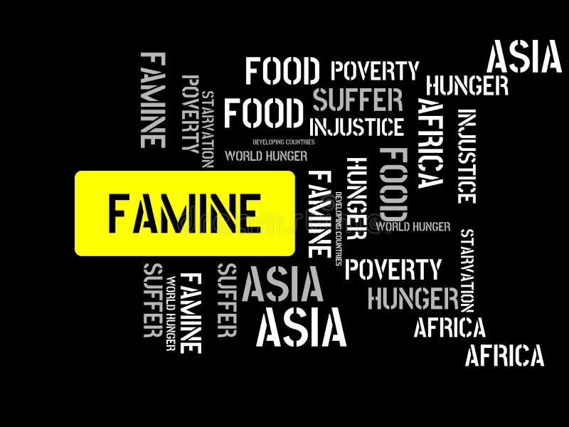 FAMINE - Image with Words Associated with the Topic FAMINE, Word Cloud ...