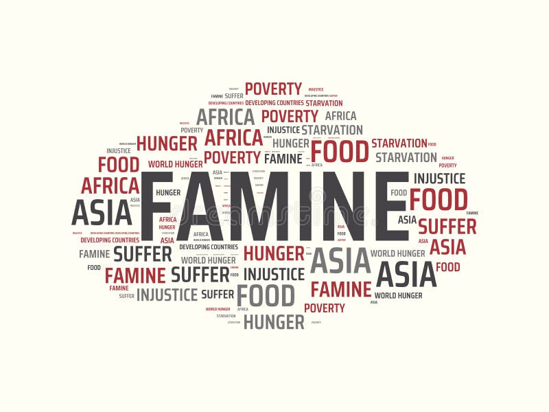 FAMINE - Image with Words Associated with the Topic FAMINE, Word Cloud ...