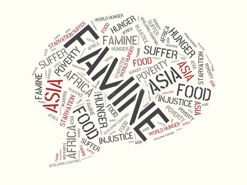 FAMINE - Image with Words Associated with the Topic FAMINE, Word Cloud ...