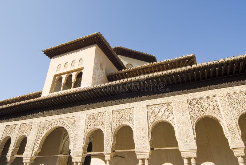 Famous alhambra building stock photo. Image of lion, back - 15561160
