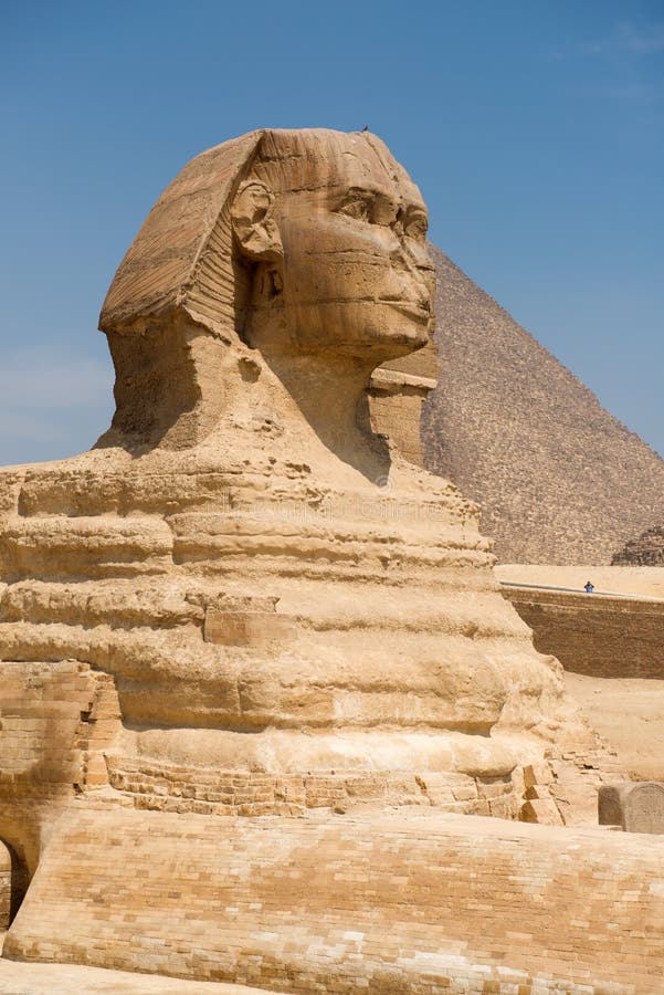 Sphinx Full Body Blue Sky All Pyramids Egypt Stock Photo - Image of ...