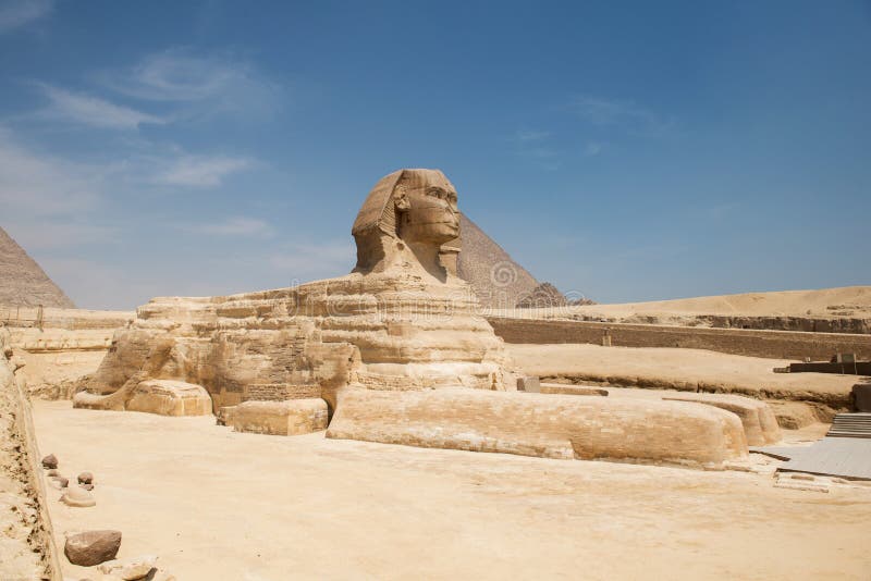 Famous Ancient Statue of Sphinx Stock Photo - Image of desert ...