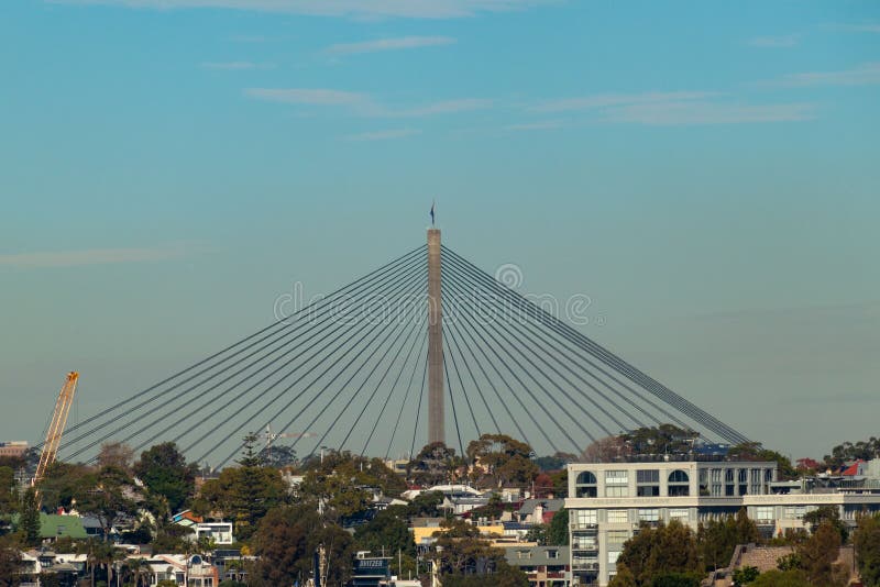 Famous Anzac Bridge in Sydney Editorial Stock Photo - Image of view ...