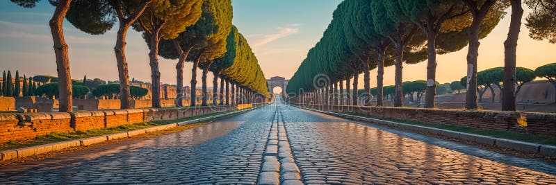 Famous Appian Way Italy Rome , Day Stock Illustration - Illustration of ...