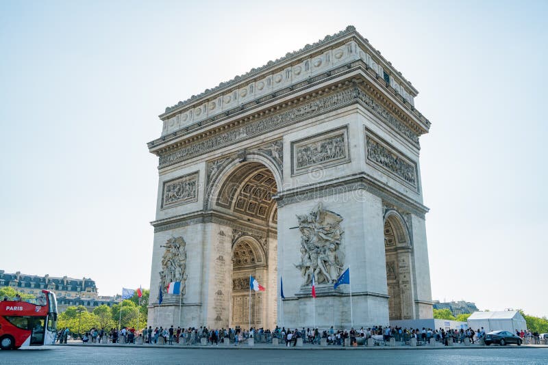 The Famous Arc De Triomphe at Paris Editorial Stock Image - Image of ...