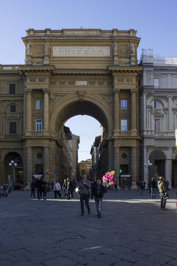 Famous Arc in Repubblica Square in Florence Editorial Stock Photo ...