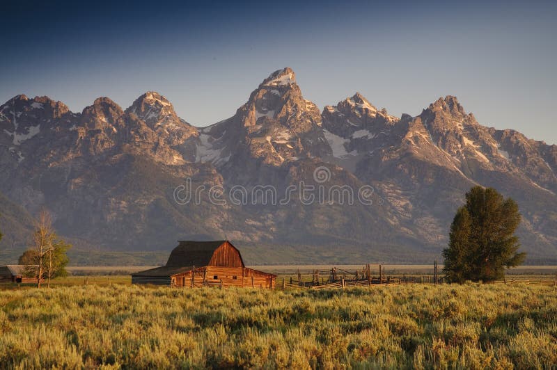 Old Mormon Barn in the Tetons Stock Photo - Image of mormon, landscape ...
