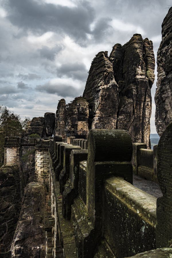 Famous Bastei Bridge Bridge in Saxon Switzerland National Park, Germany ...