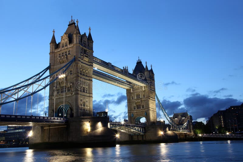 Famous and Beautiful Evening View of Tower Bridge, London, UK Stock ...