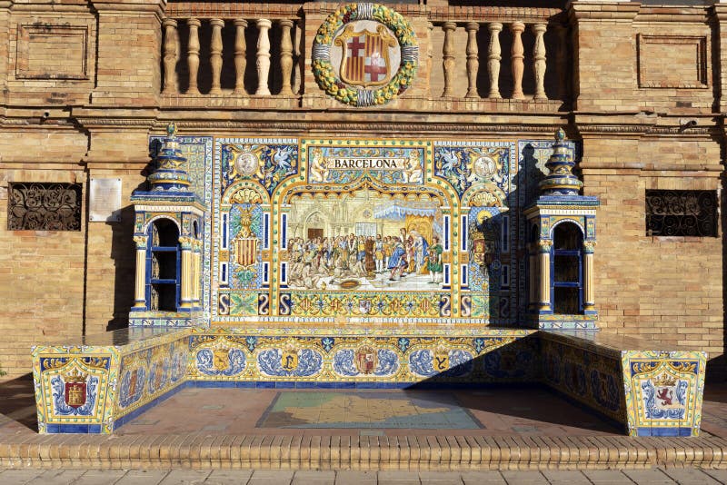 Famous Bench at Plaza De Espana, Sevilla Stock Photo - Image of ...