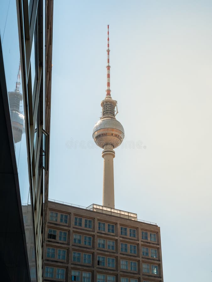 Famous Berlin Television Tower, Observation Tower with Office Building ...