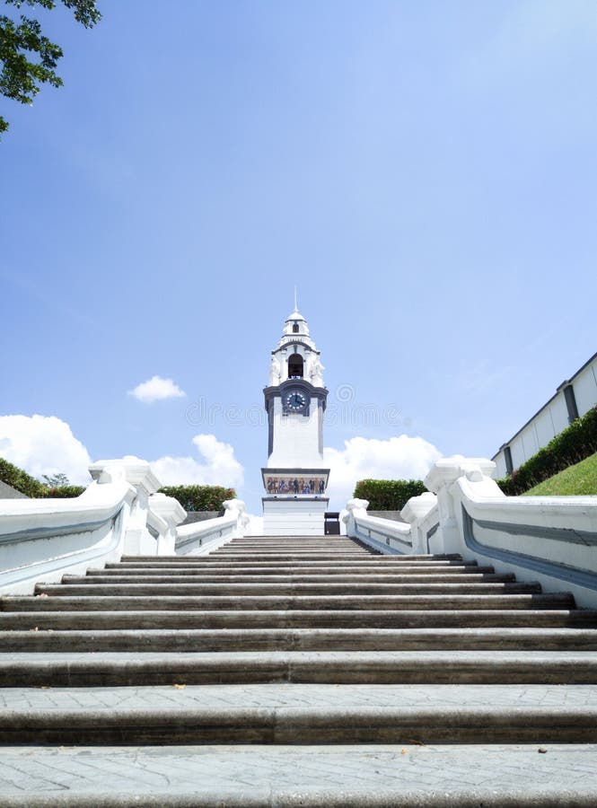 Famous Birch Memorial Clock Tower - White Old British Colonial Style ...