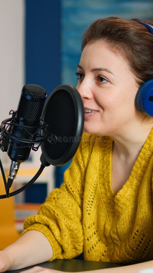 Famous Blogger in Home Studio Broadcasting Using Modern Technology ...