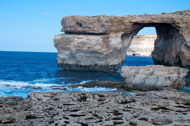 The Famous Blue Window Dwejra on the Island of Gozo, Stock Photo ...