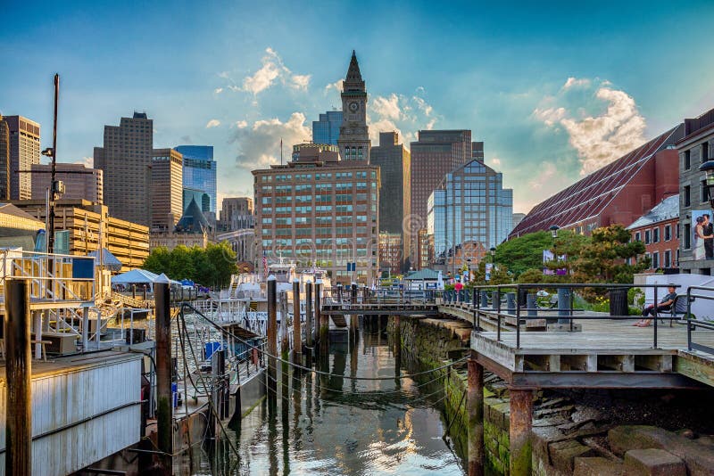 The Famous Boston Custom House in the United States Stock Image - Image ...
