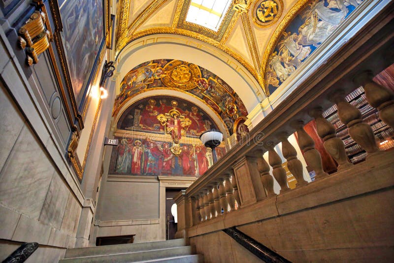Boston, Public Library Interiors Editorial Image - Image of interior ...