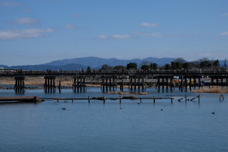 Famous Bridge in Kyoto in Mid of Winter Stock Photo - Image of tourism ...