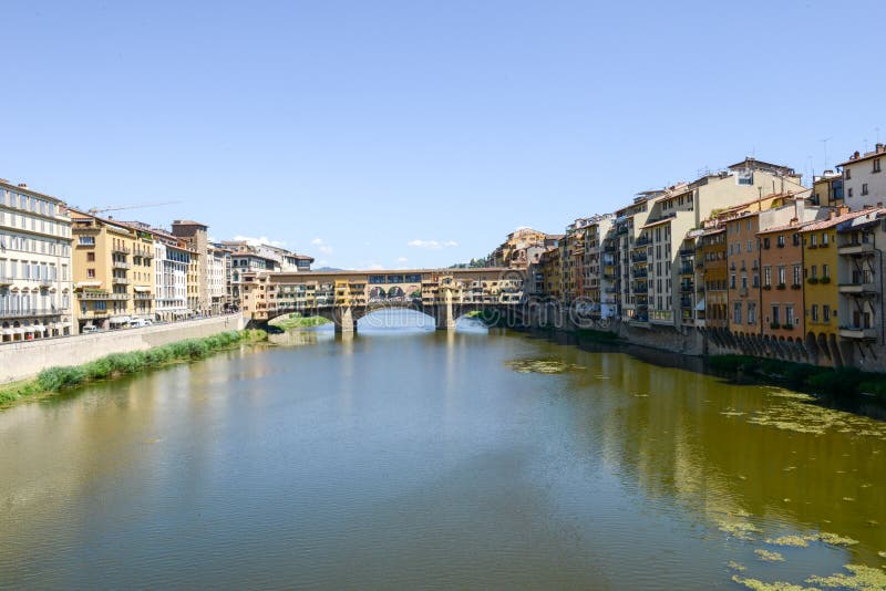 Famous Bridge of Ponte Vecchio in Florence on Italy. Editorial Photo ...