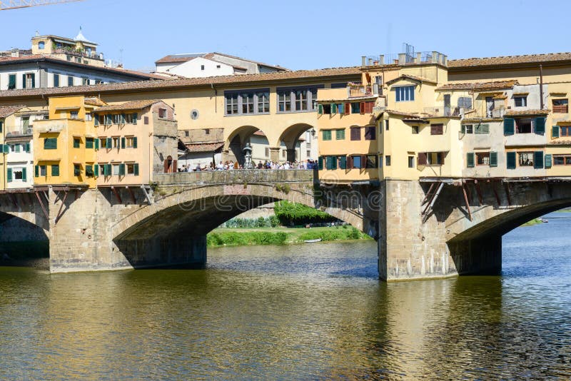 Famous Bridge of Ponte Vecchio in Florence on Italy. Editorial Photo ...