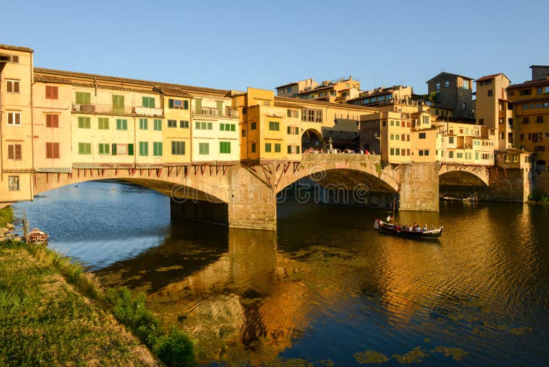 Famous Bridge of Ponte Vecchio in Florence on Italy. Editorial Stock ...