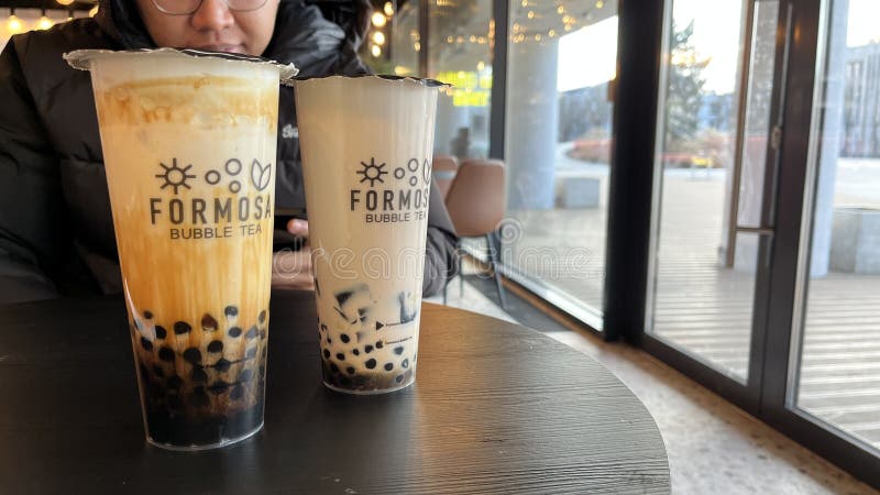 Famous Bubble Tea on the Cafe Table. Refreshing Beverage Editorial ...