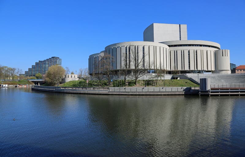 Opera Nova on Brda River stock photo. Image of town - 215880810