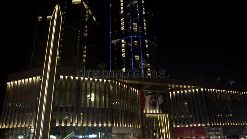 Buildings in Dubai Night Time Stock Footage - Video of time, traffic ...