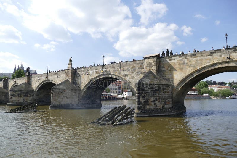 Famous Charles Bridge in Prague Editorial Photography - Image of ...