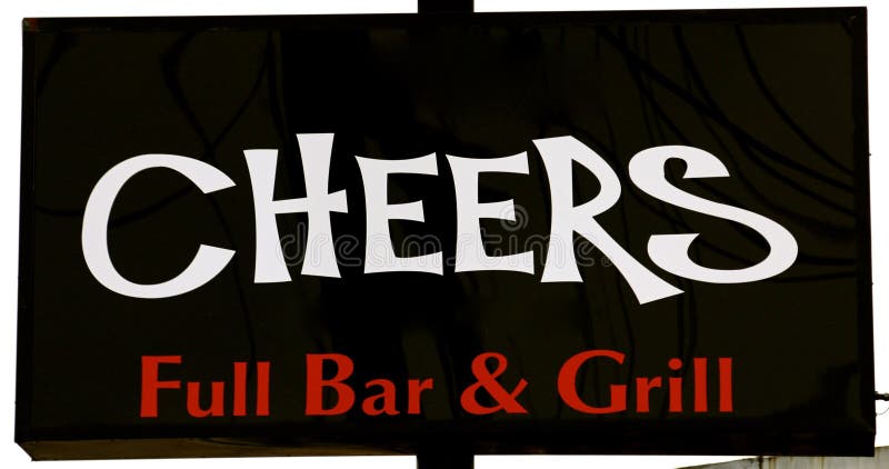 Cheers Bar Sign stock photo. Image of downtown, beer - 50761686