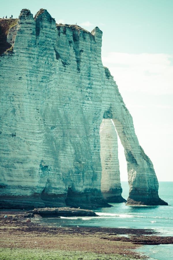 The Famous Cliffs at Etretat in Normandy, France Stock Image - Image of ...