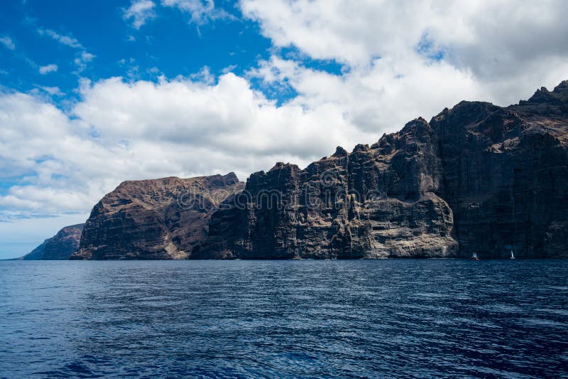 Famous Cliffs in Los Gigantes in the West of the Canary Islands Stock ...