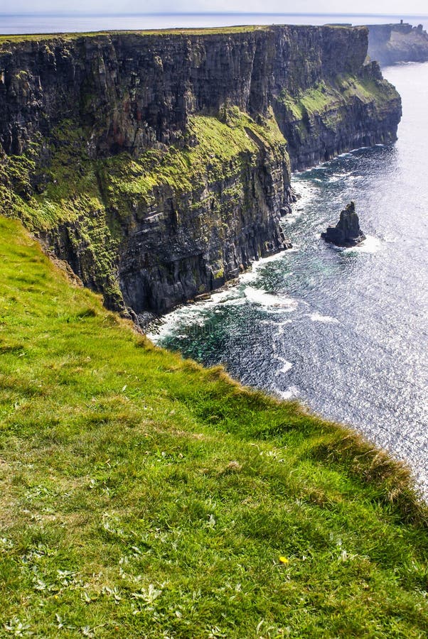 Famous Cliffs of Moher with Tower. Ireland Stock Photo - Image of ...