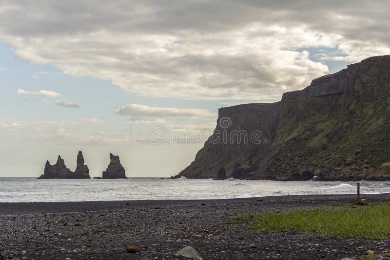 Famous Cliffs at the Shore of Vik I Myrdal in Iceland Stock Photo ...