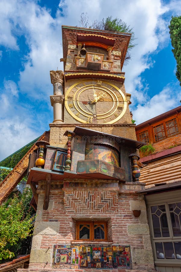 Famous Clock Tower in Georgian Capital Tbilisi Stock Photo - Image of ...